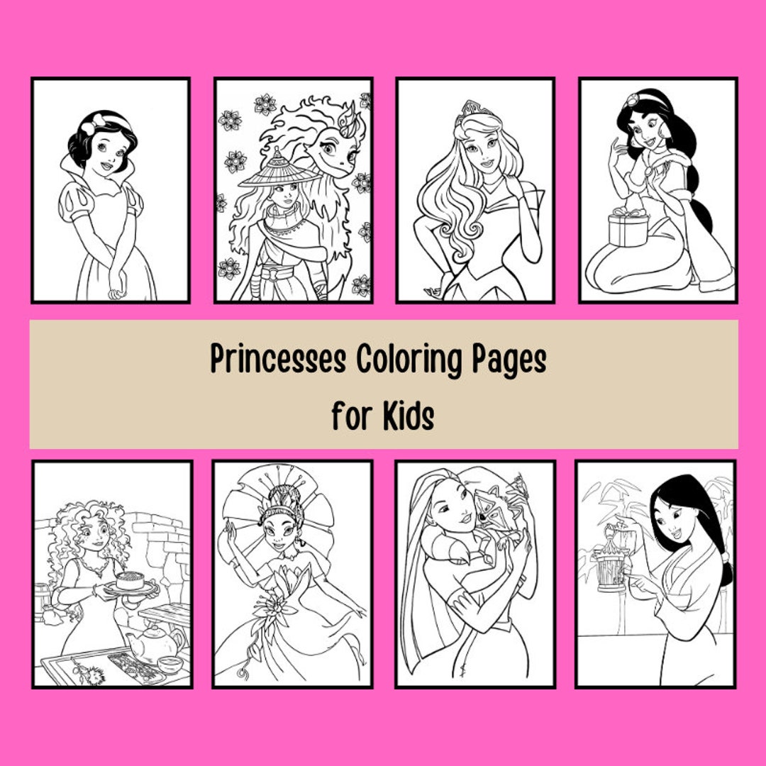 Princess Coloring Pages for Girls Girls Coloring Book Easy Coloring ...
