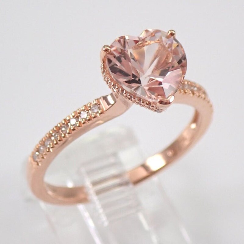Heart Shaped Morganite Ring - Etsy