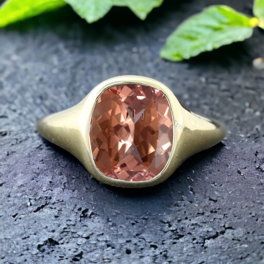 Cushion Cut Imperial Topaz Engagement Ring 14k Yellow Gold Solitaire ...