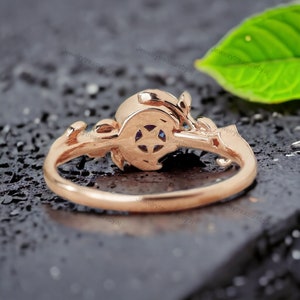 Alexandrite Engagement Ring, Nature Inspired Color Change Ring, Moon ...