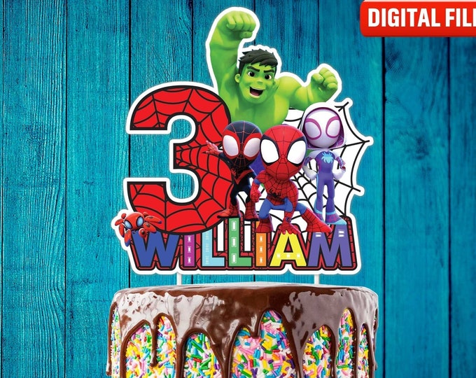 Printable Spidey and His Amazing Friends Cake Topper, Birthday Party for Kids, Spidey Cake ...