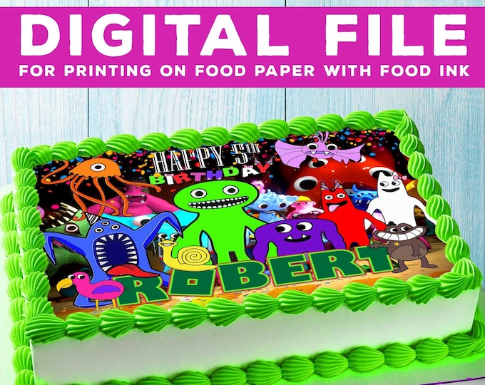 Printable DIGITAL FILE Cake Garten of Banban, Birthday Party for Kids ...