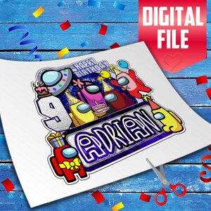 Printable Among Us Cake Topper, Birthday Party for Kids, Among Us Cake ...