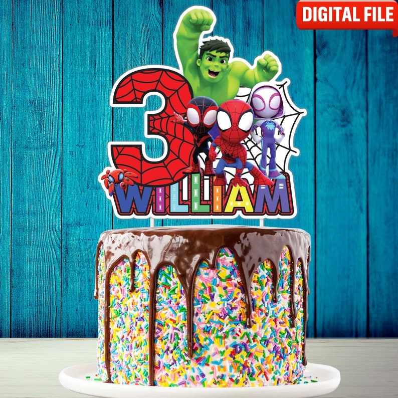Printable Spidey and His Amazing Friends Cake Topper Birthday - Etsy