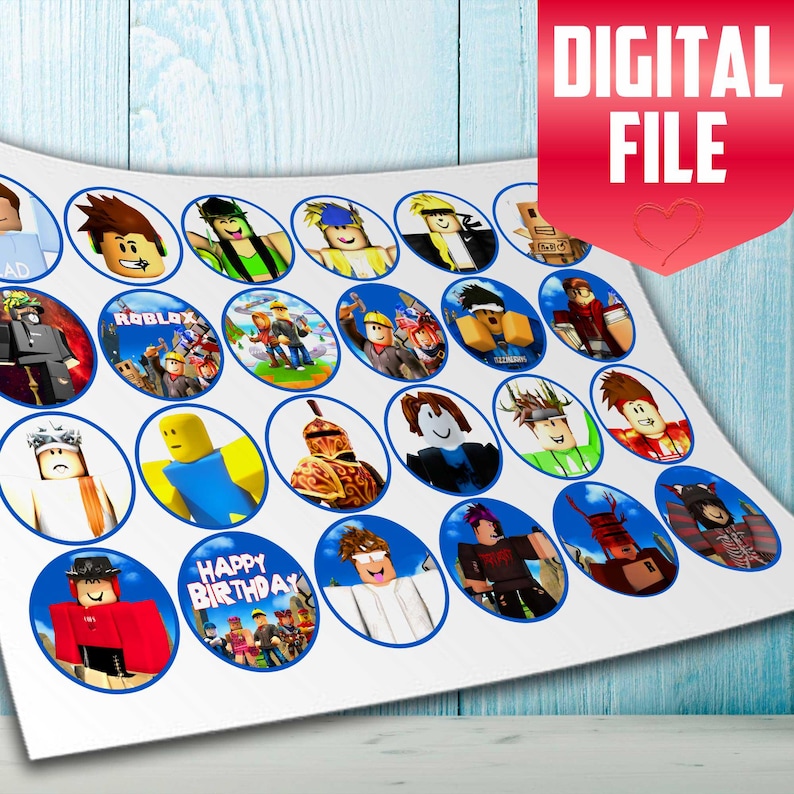 Roblox Birthday Cupcake Toppers (digital Download) - Etsy