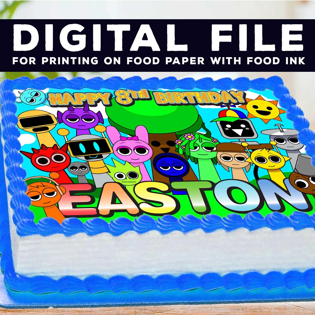 Birthday Cake Topper Printable, Party Sprunki (digital File) - Etsy