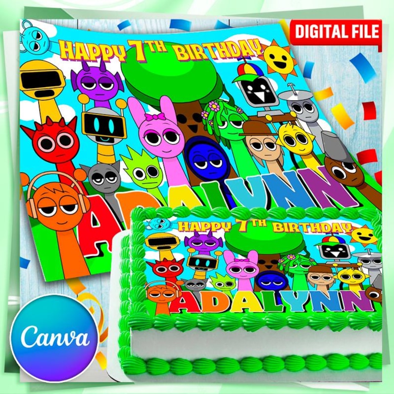 Sprunki Birthday Cake - Etsy