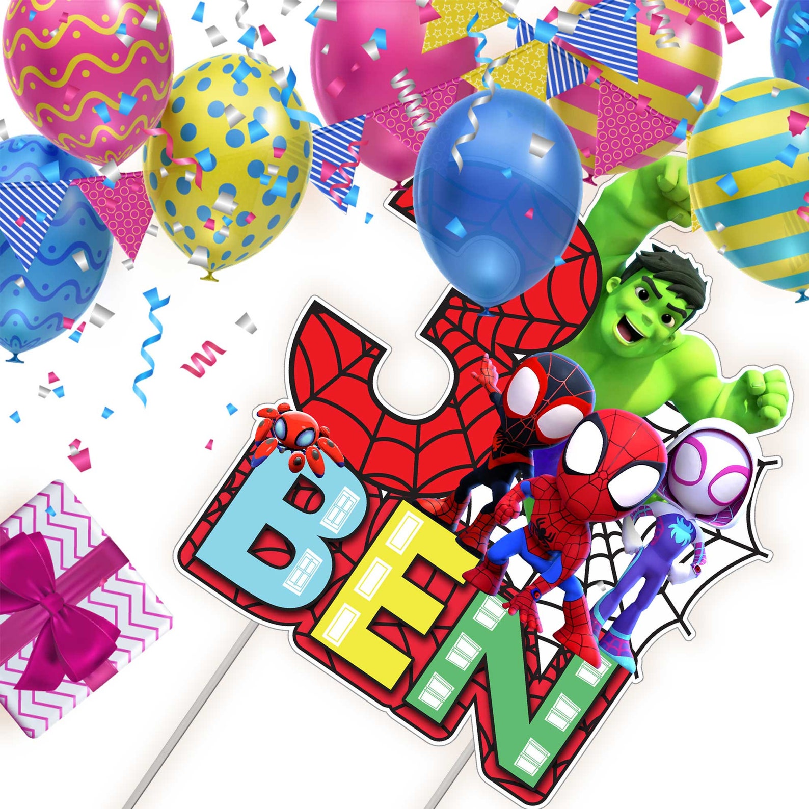 Printable Spidey and His Amazing Friends Cake Topper, Birthday Party ...