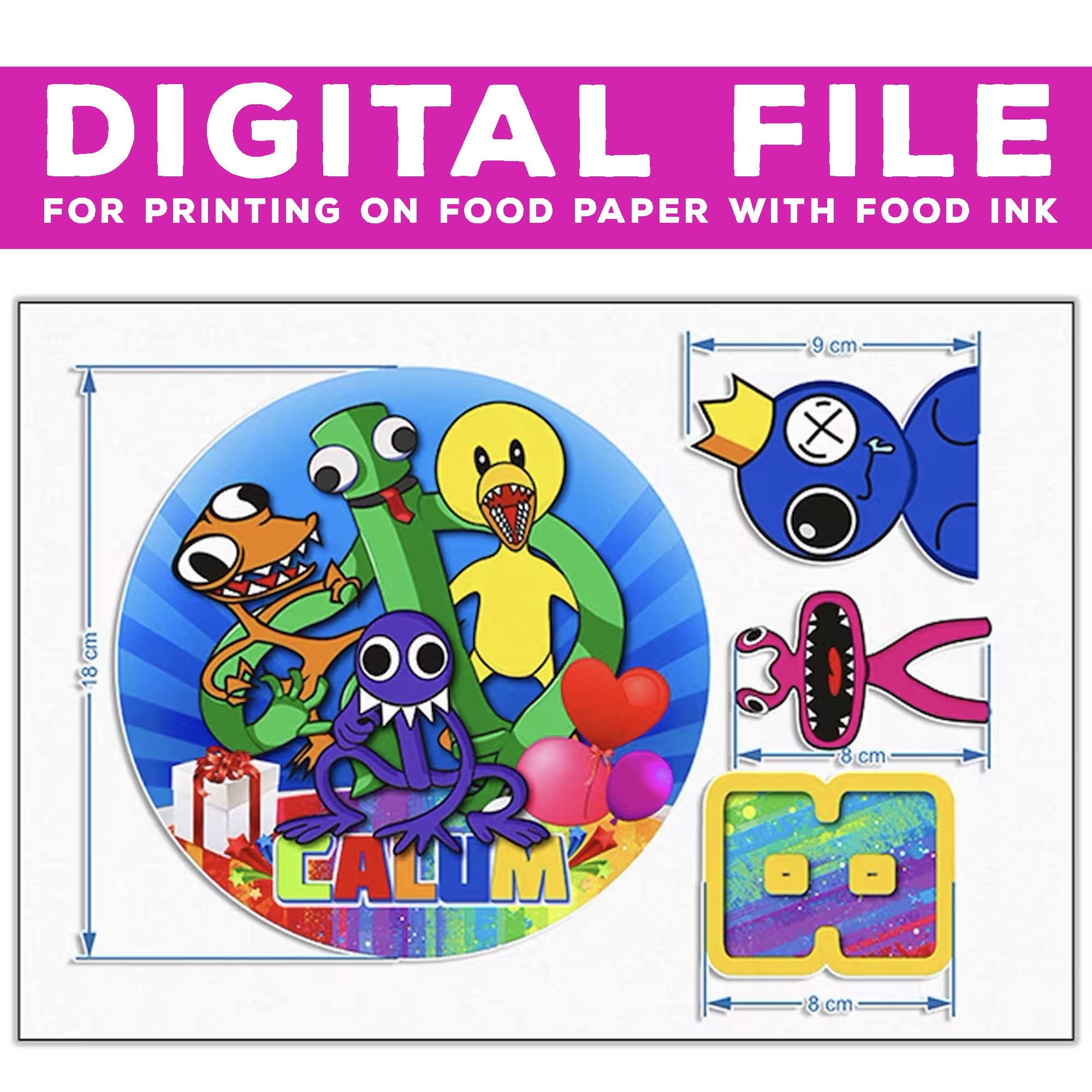 Printable DIGITAL FILE Cake, Birthday Party for Kids, Cake Decoration ...