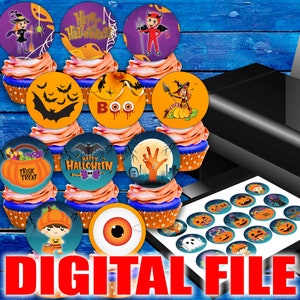 Printable Cupcakes Halloween, Topper for Boy and Girls Halloween ...