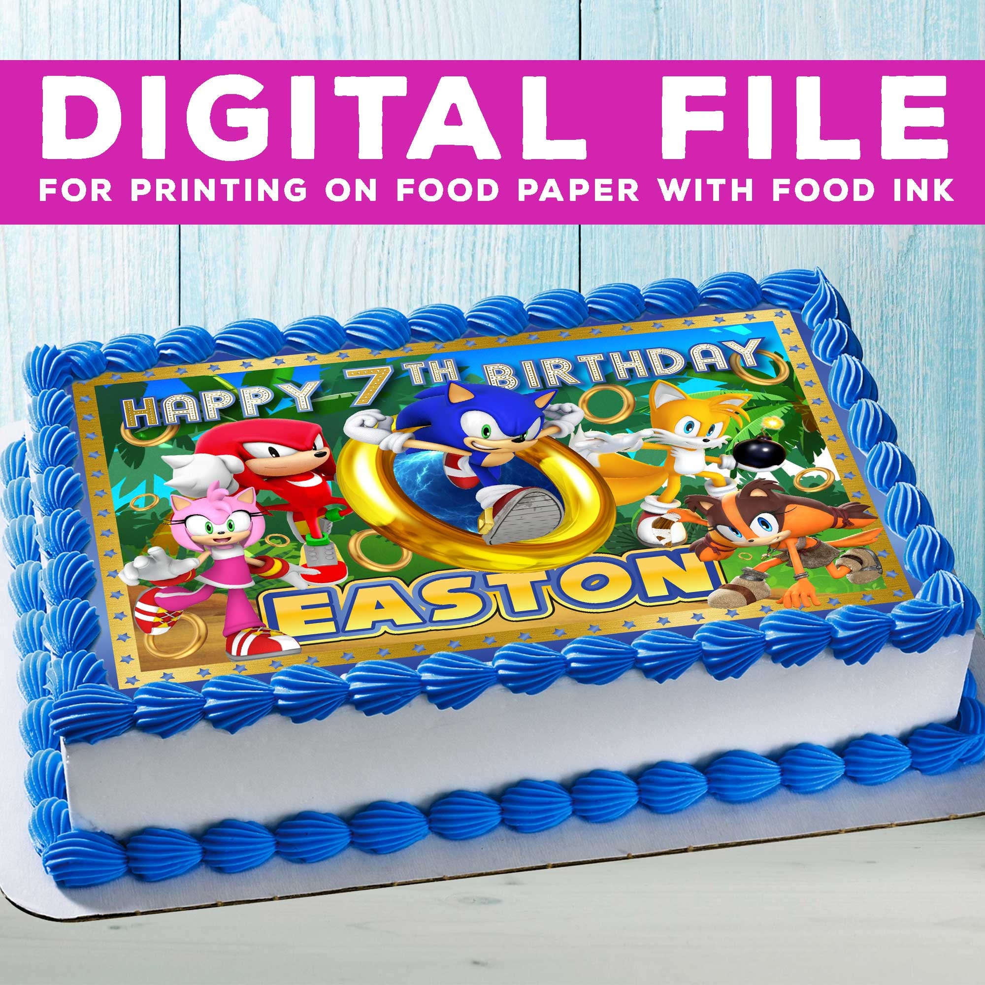 Printable DIGITAL FILE Cake, Birthday Party for Kids, Cake Decoration ...