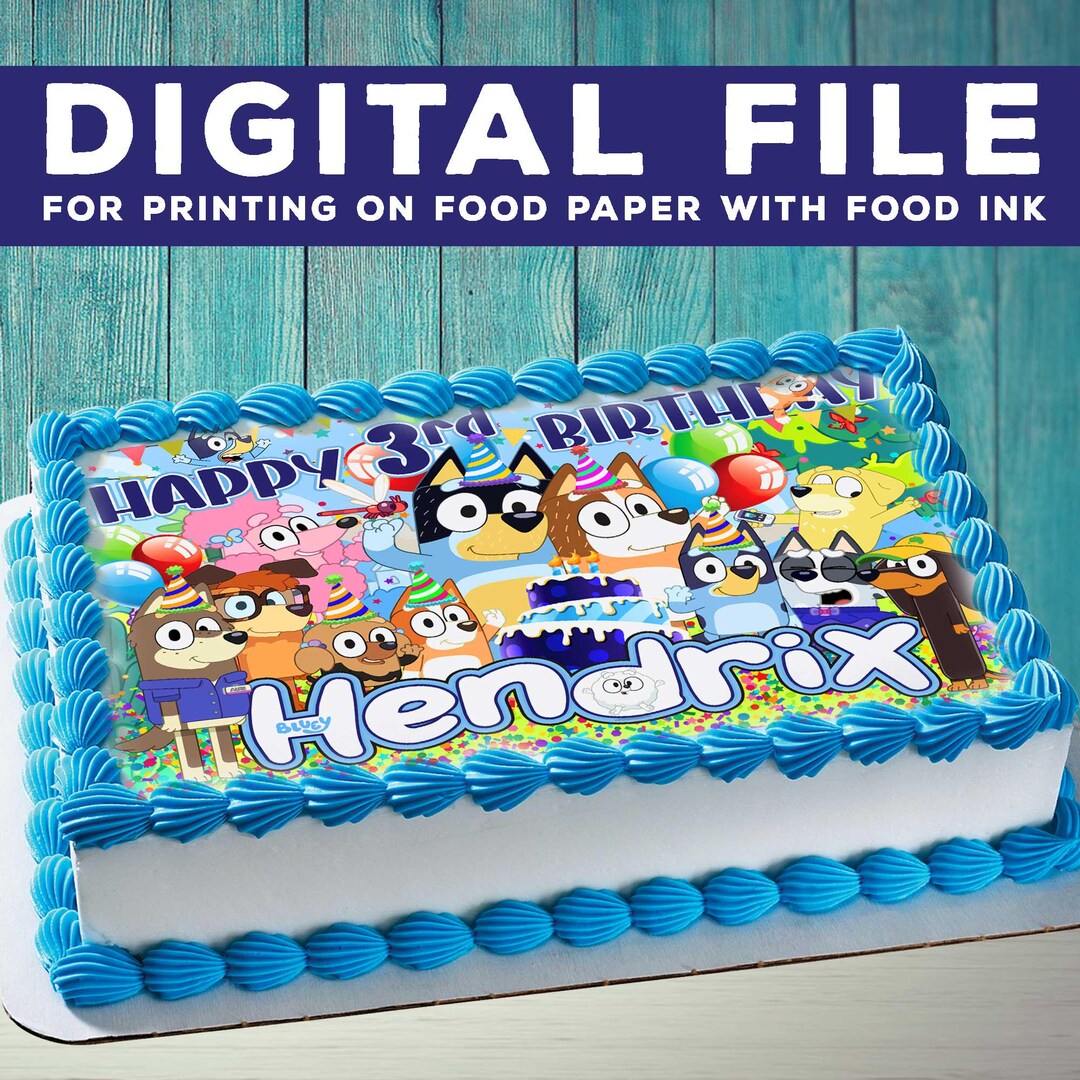 Printable Cake Bluey, Birthday Bluey Party for Kids, Cake Bluey DIGITAL ...