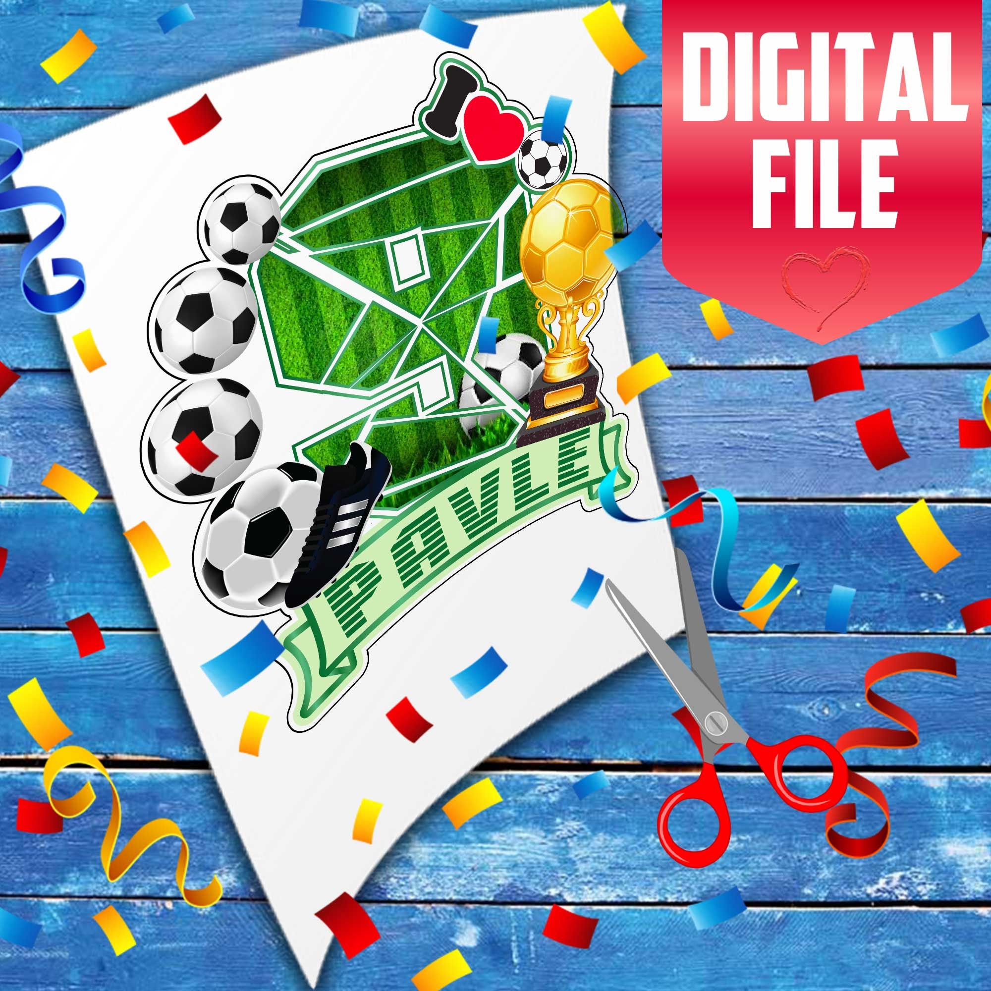 Printable Football Cake Topper Birthday Party for Kids - Etsy