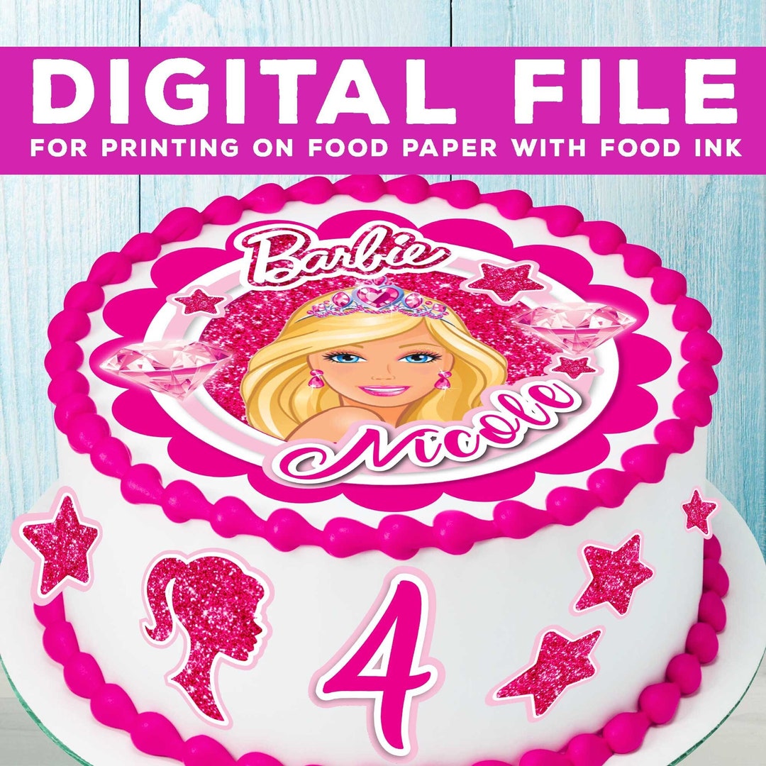 Printable Cake Barbie Birthday Party for Kids Cake Barbie - Etsy