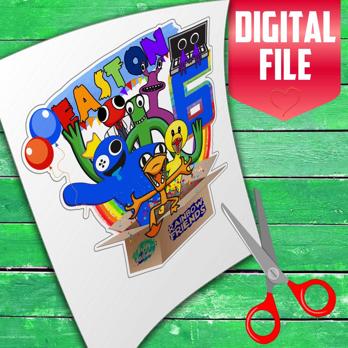 Printable Rainbow Friends Cake Topper Birthday Party for - Etsy UK