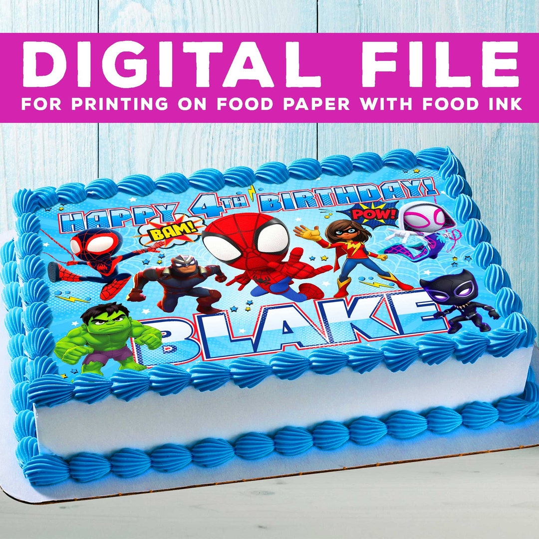 Printable Cake Spidey, Birthday Party for Kids, Cake Spidey DIGITAL ...