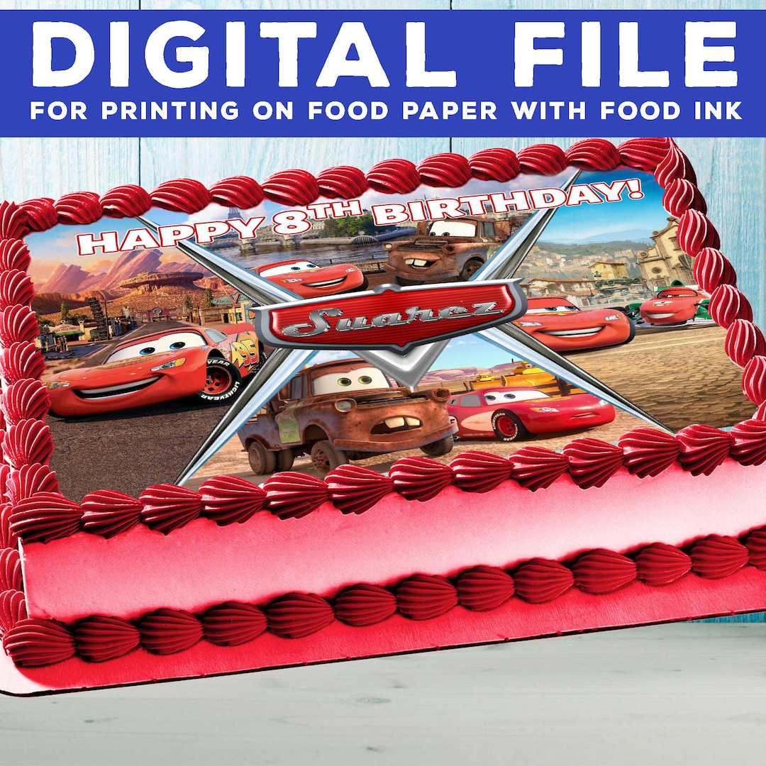 Lightning Mcqueen Cake Topper, Birthday Party Decoration (digital File ...