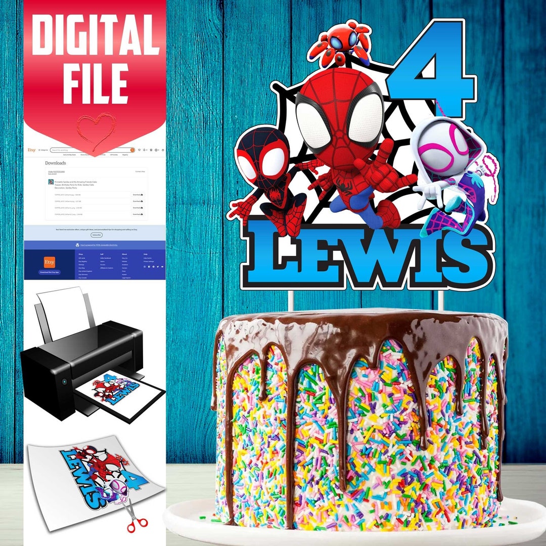 Buy Printable Spidey and His Amazing Friends Cake Topper, Birthday ...
