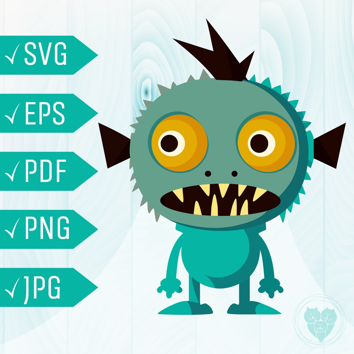 Printable Cute Monster SVG File Vector Clipart Print File - Etsy