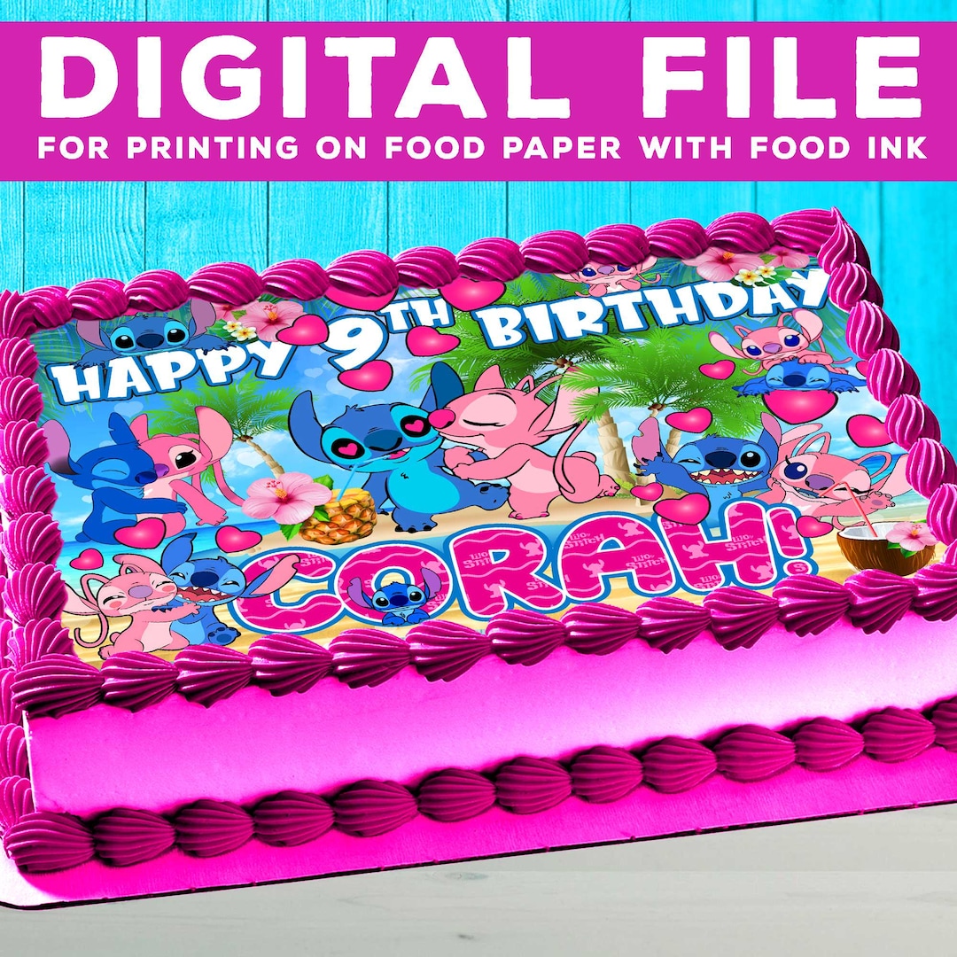 Printable Cake Stitch and Angel, Birthday Party for Kids, Cake Stitch ...