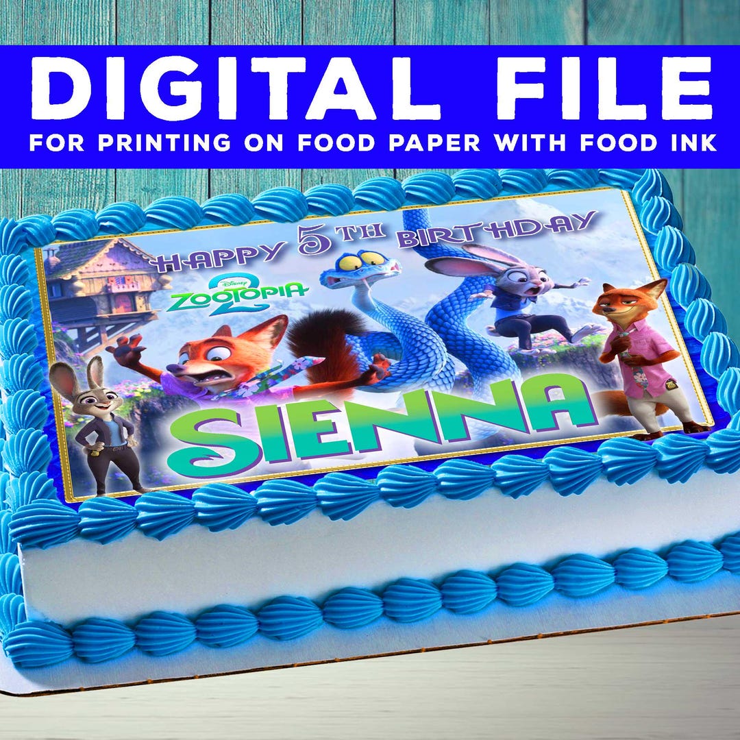 Zootopia Cake Topper, Birthday Party Decoration (digital File) - Etsy