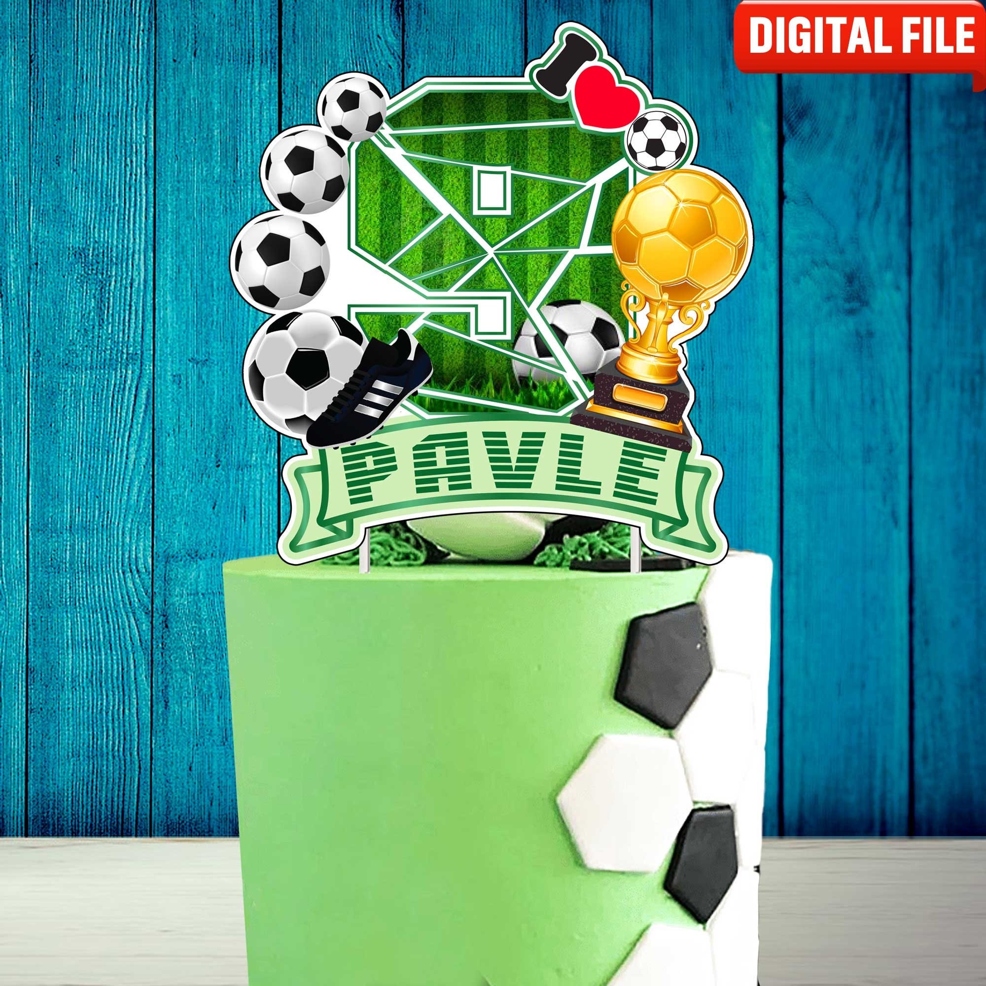 Printable Football Cake Topper, Birthday Party for Kids, Football Cake ...
