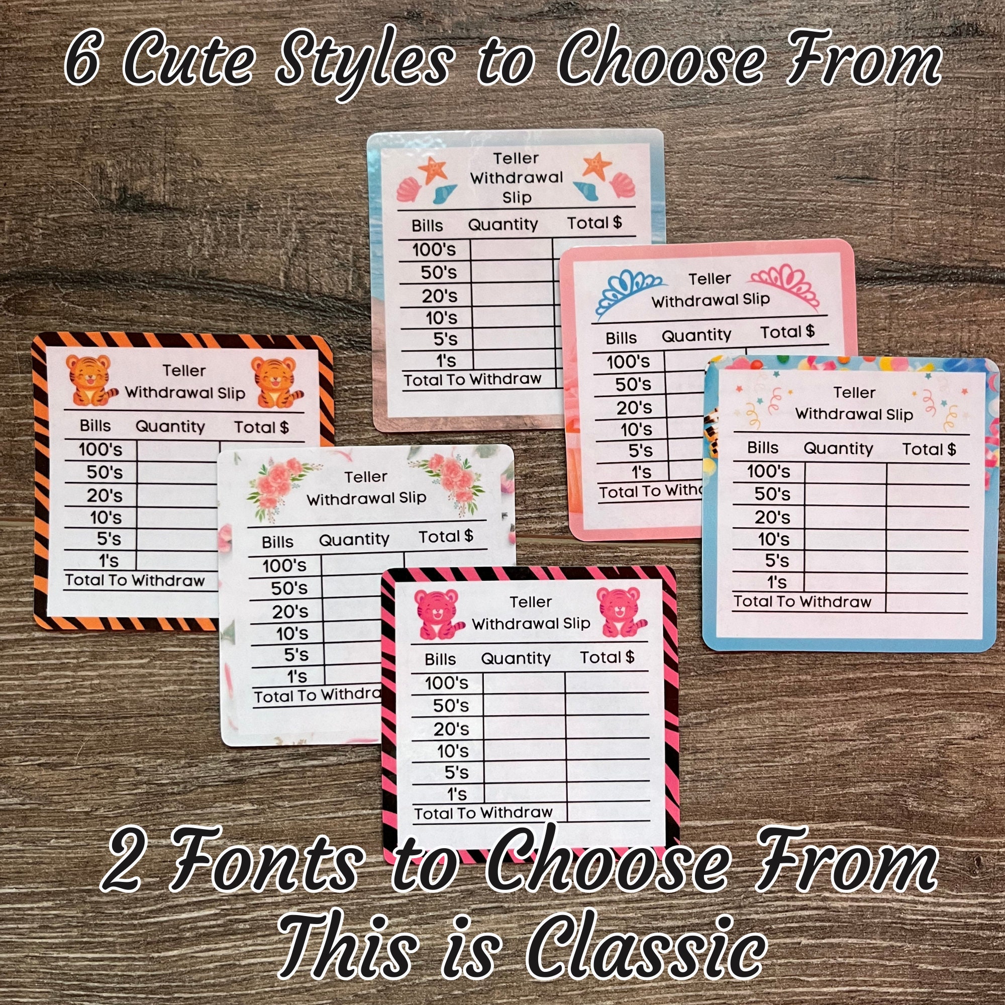 Teller Slips, Laminated Bank Slip, Reusable Teller Slip, Cash Breakdown ...