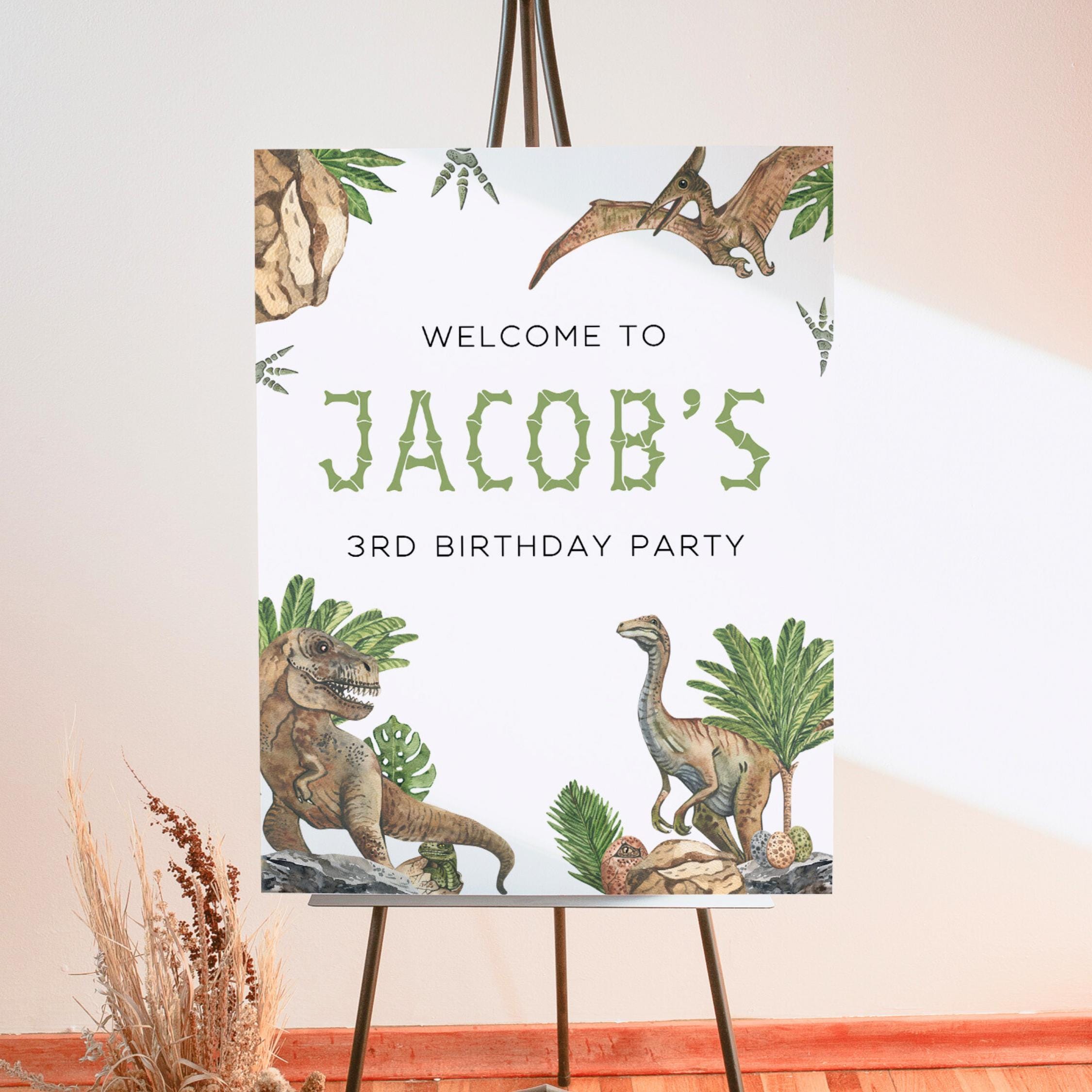 Dinosaur Birthday Welcome Sign, Roar Party Decorations, Jurassic ...