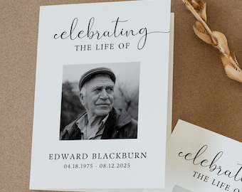 Minimalist Funeral Program Template Simple Obituary Template Memorial ...