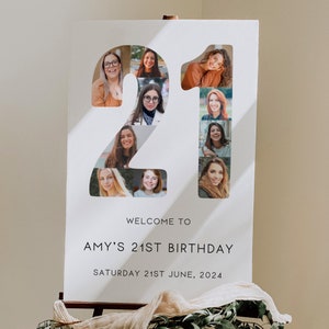 21st Birthday Collage Sign, Photo Display Board, Twenty First Welcome ...