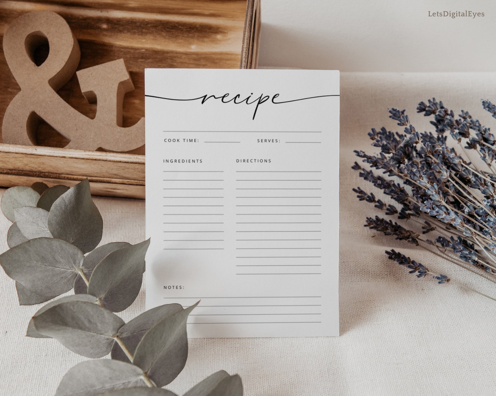 Personalized Recipe Template Simple Editable Recipe Cards - Etsy