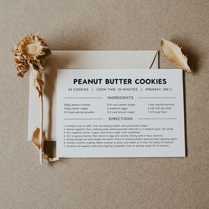 Dessert Recipe Cards Template, Foodie Gift Idea for Her, Minimal ...