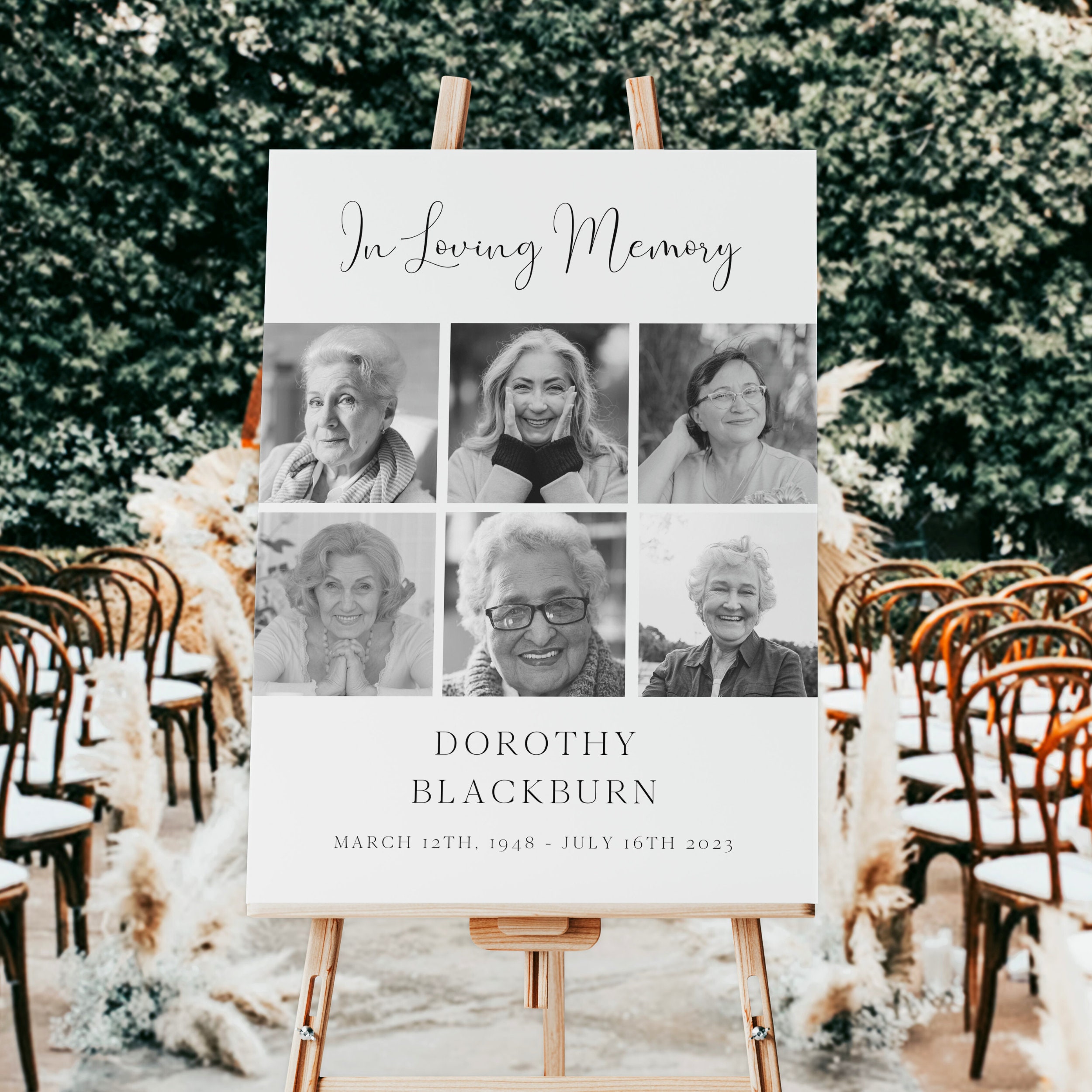 Simple Funeral Welcome Sign, Memorial Poster, Obituary Template, in ...