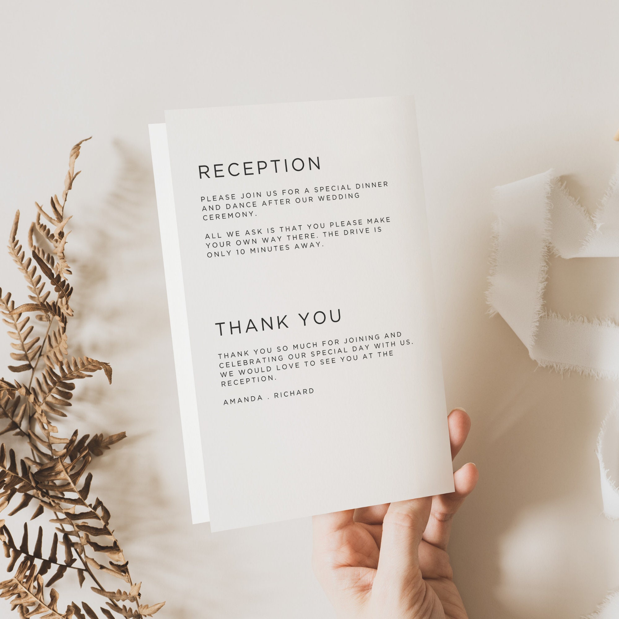 Sophisticated Wedding Program Template, Minimalist Order of Service ...