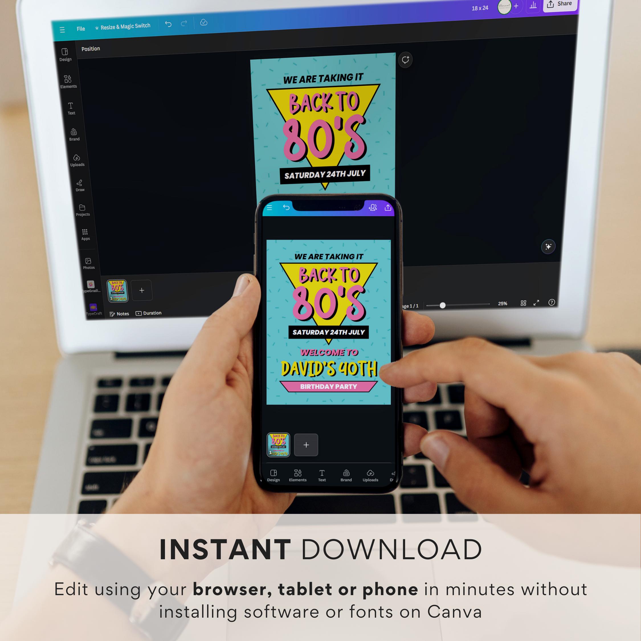 Back to the 80s Party Sign, 80s Birthday Welcome Poster, 80s Theme ...