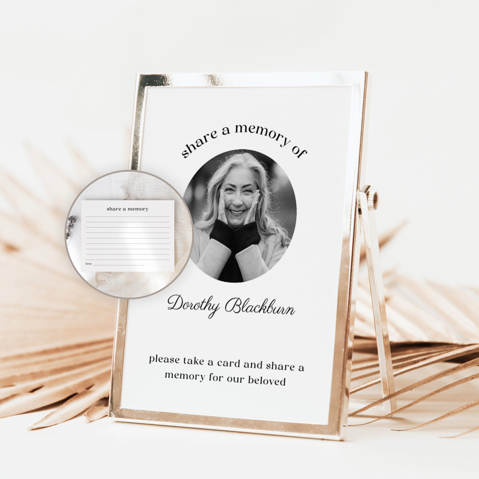 Minimal Share A Memory Sign Template Printable Funeral Cards - Etsy