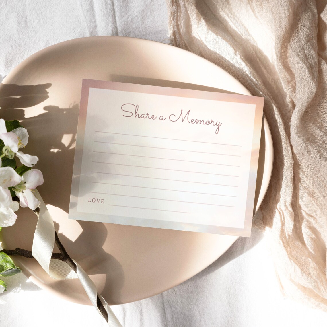 Editable Memory Table Sign for Funeral, Share A Memory Cards, Printable ...