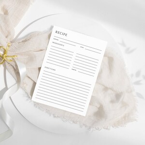Editable Recipe Template Double Sided Card, Printable Baking Template ...