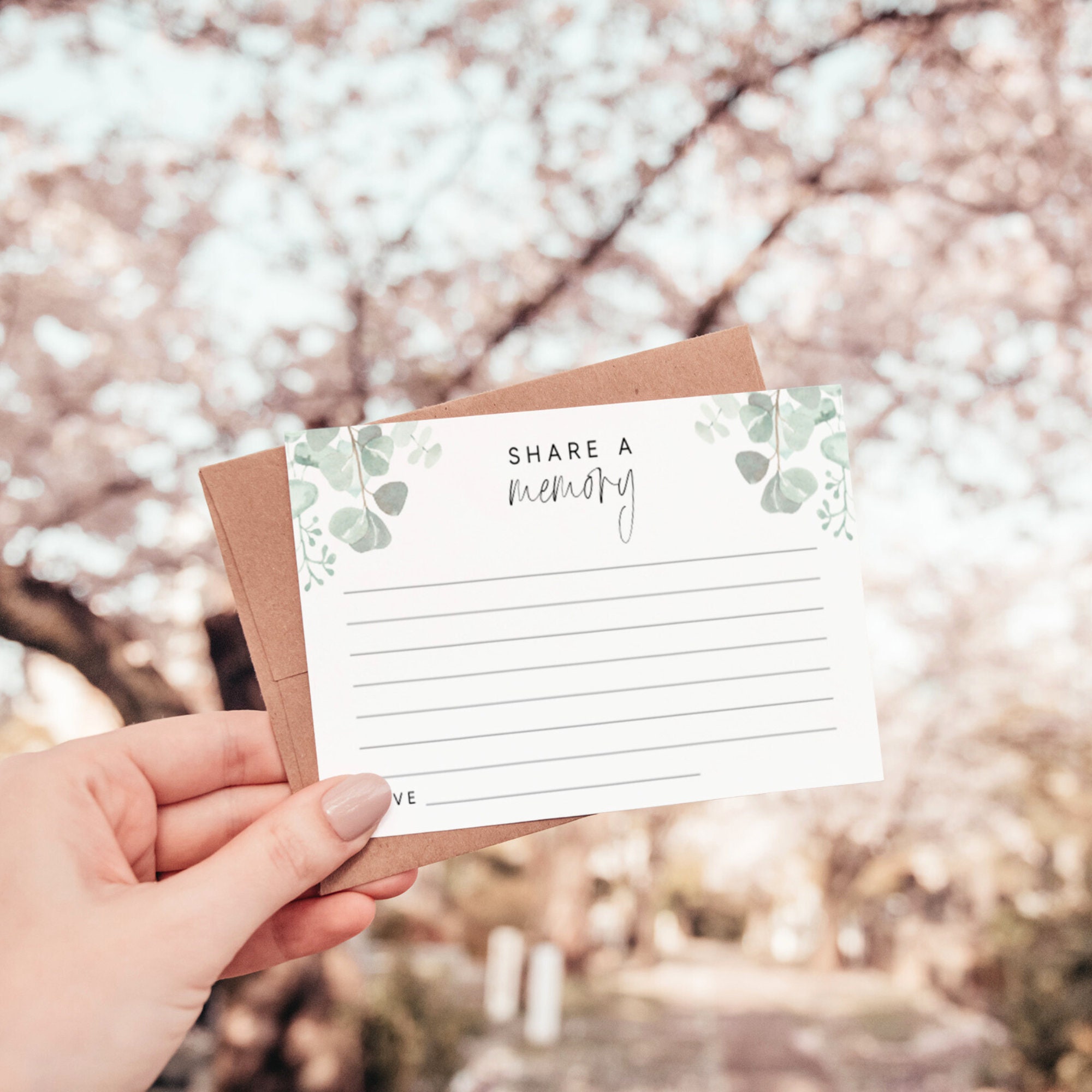 Editable Share A Memory Sign & Card Funeral Template, Memory Box Filler ...