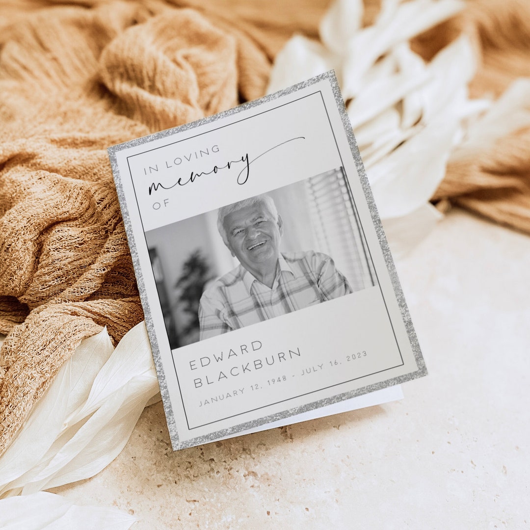 Sparkle Funeral Program Template Printable Order of Service - Etsy