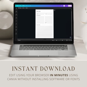 Editable Recipe Template Double Sided Card, Printable Baking Template ...