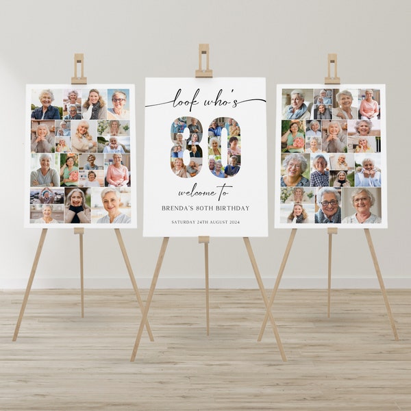 80th Birthday Picture Banner - Etsy