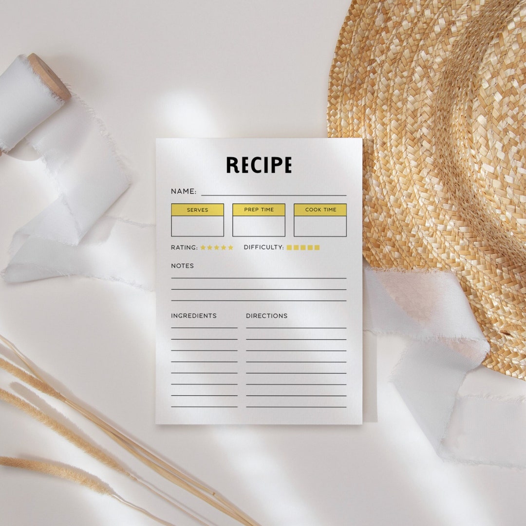 Personalized Recipe Cards Printable Bridal Shower Insert - Etsy