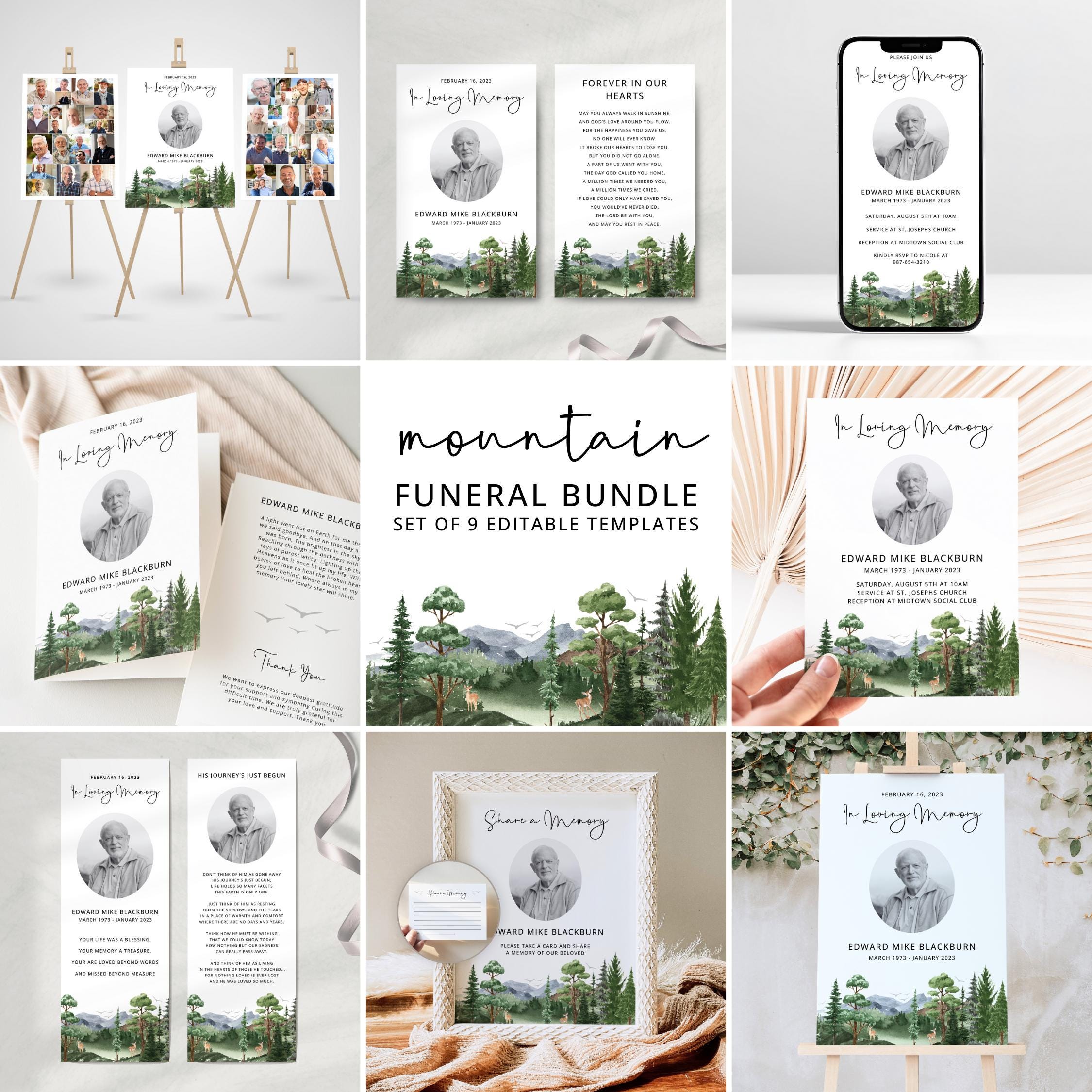 Mountain Funeral Bundle Set, Hunting Funeral Bundle, Forest Funeral ...