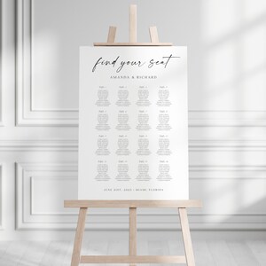 Editable Find Your Seat Seating Chart Template, Elegant Wedding Seating ...