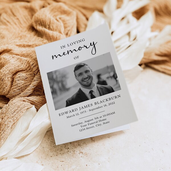 Funeral Mass Booklet Template - Etsy
