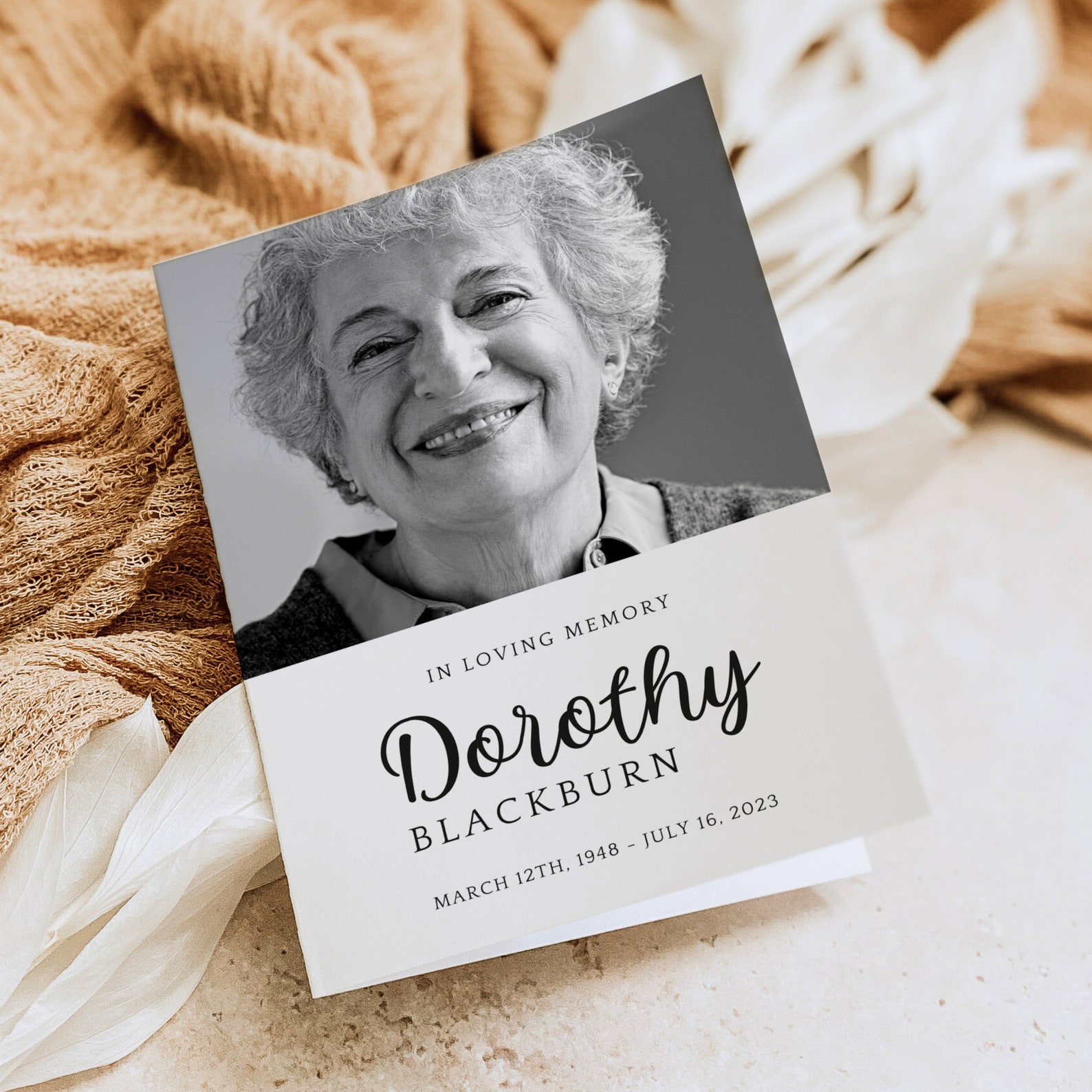 Minimal Funeral Program Template, Memorial Service Booklet, in Loving ...