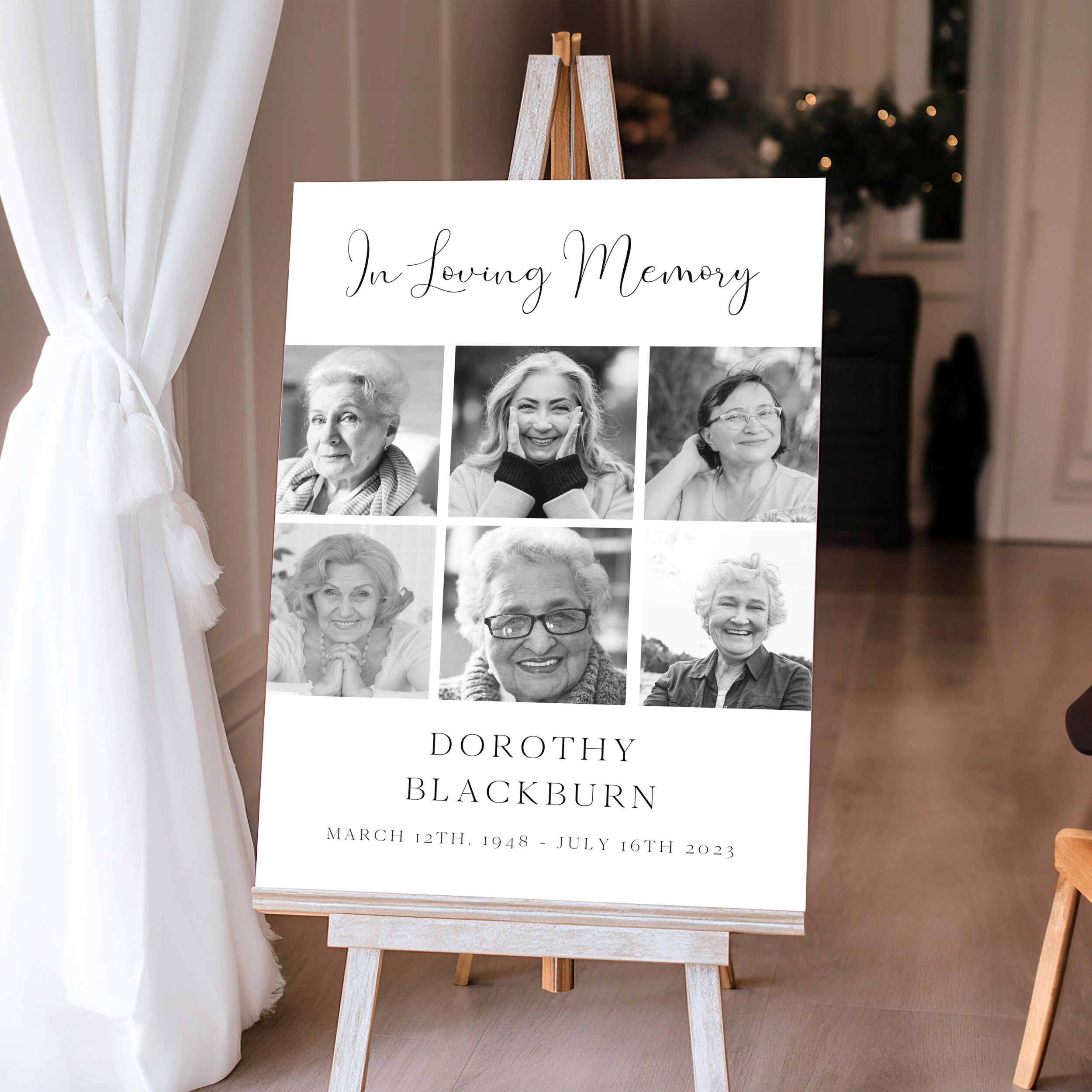 Simple Funeral Welcome Sign, Memorial Poster, Obituary Template, in ...
