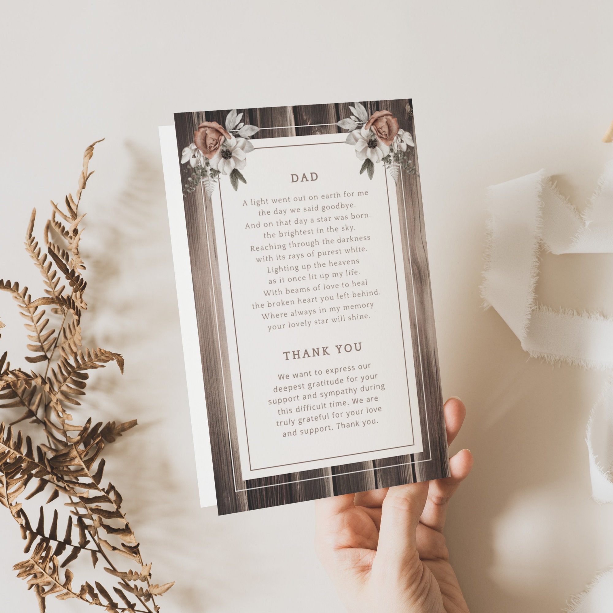 Rustic Funeral Program Template, Masculine Order of Service, Obituary ...