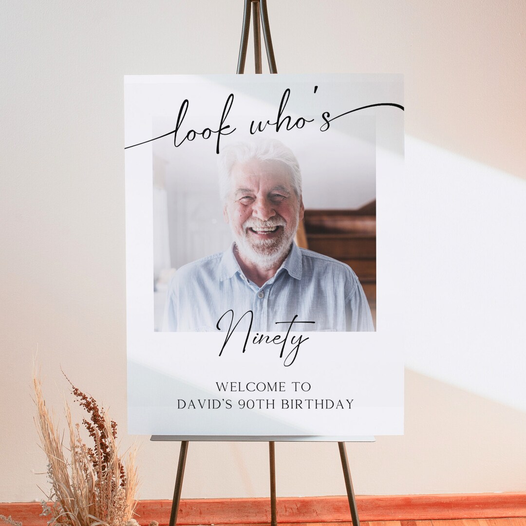 Birthday Welcome Sign With Photo, Personalized Sign, Minimal Birthday ...